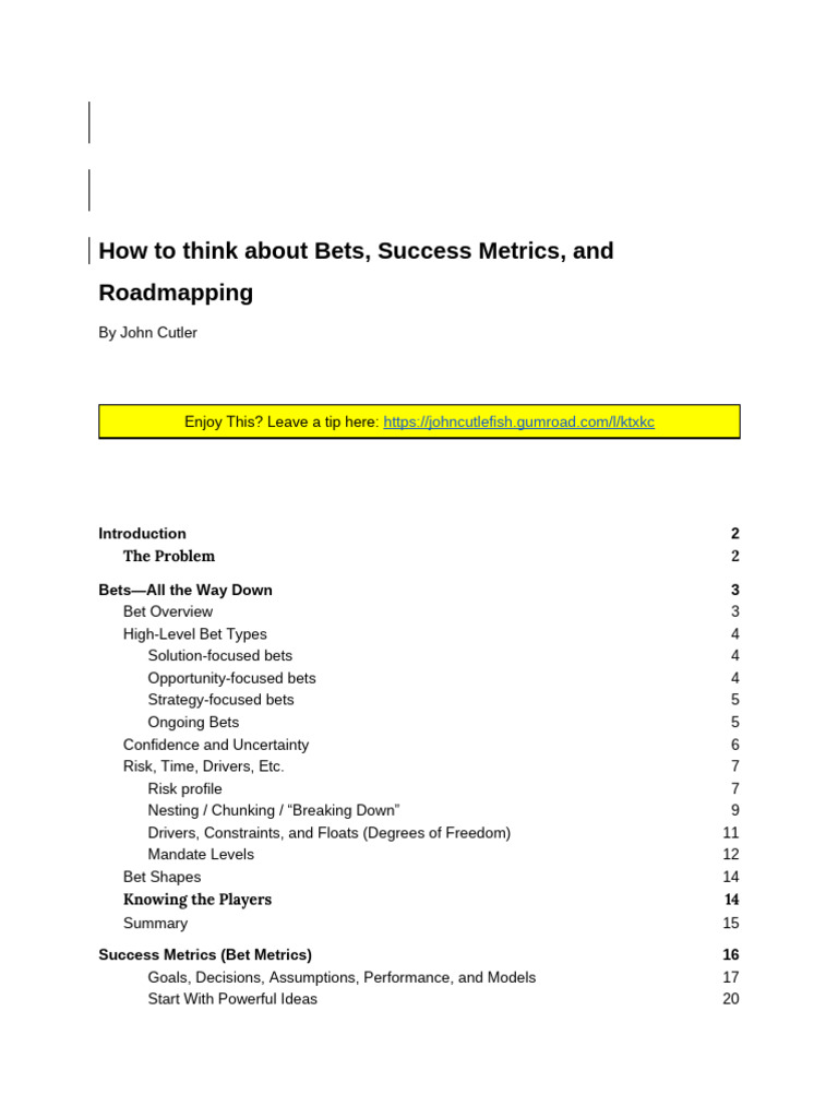 Product Strategy & Roadmapping | PDF | Risk | Performance Indicator