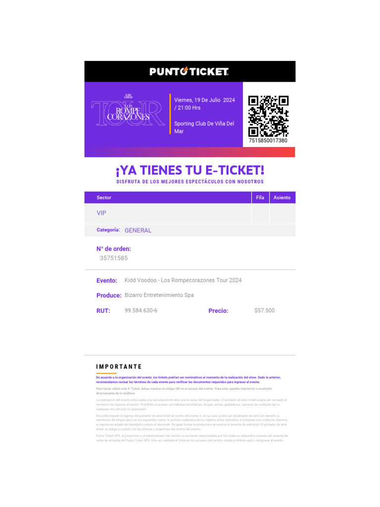 ¡Ya Tienes Tu E-Ticket!: #De Orden | PDF