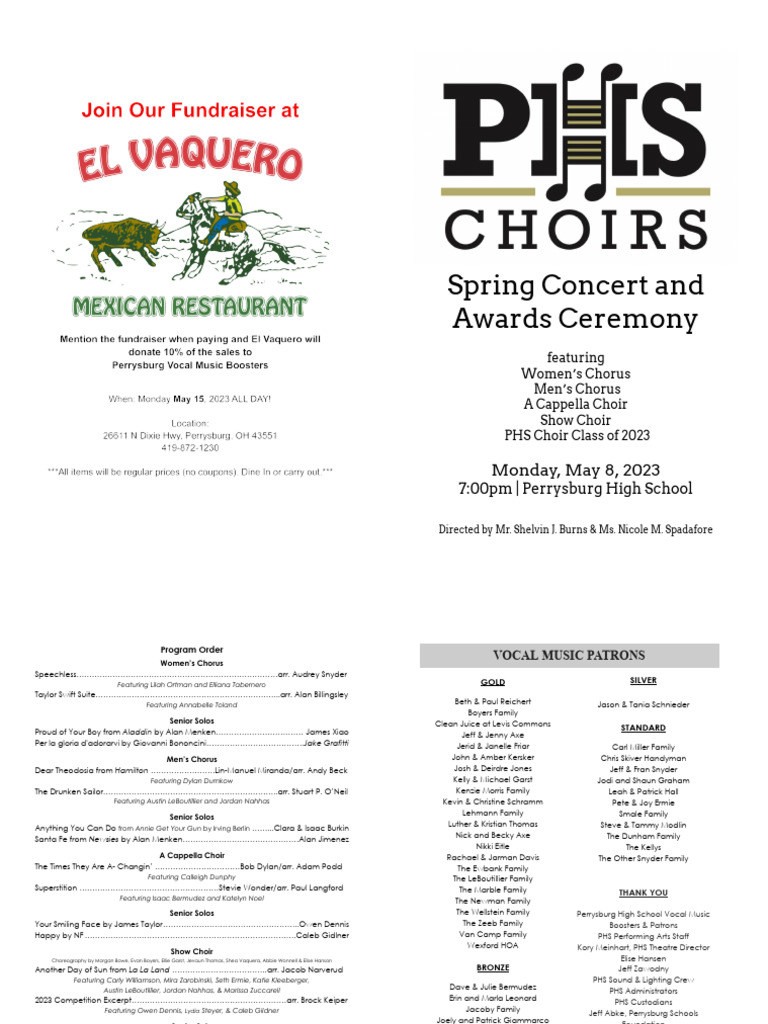 2023 Spring Concert Program | PDF | Choir | Orchestras