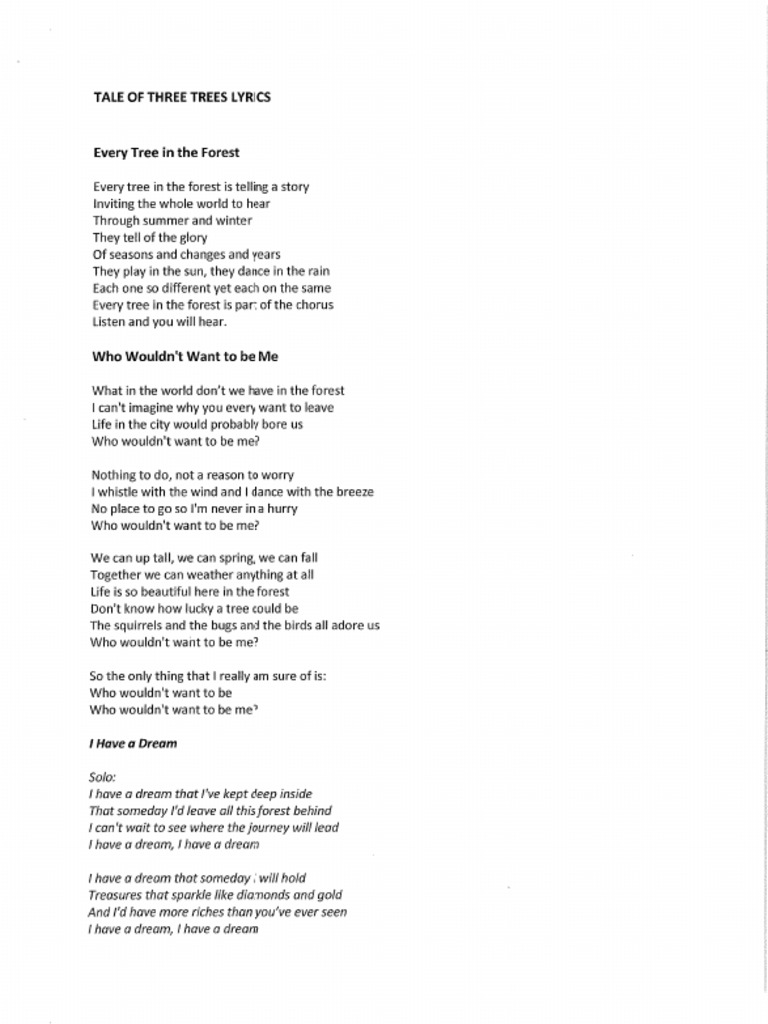 Three Trees Lyrics | PDF