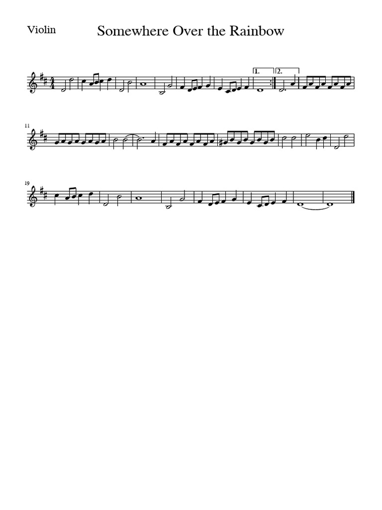 Violin Sheet Music: Over the Rainbow | PDF