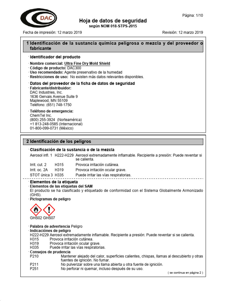 Ultra Fine Dry Mold Shield | PDF | Agua | Dióxido de carbono