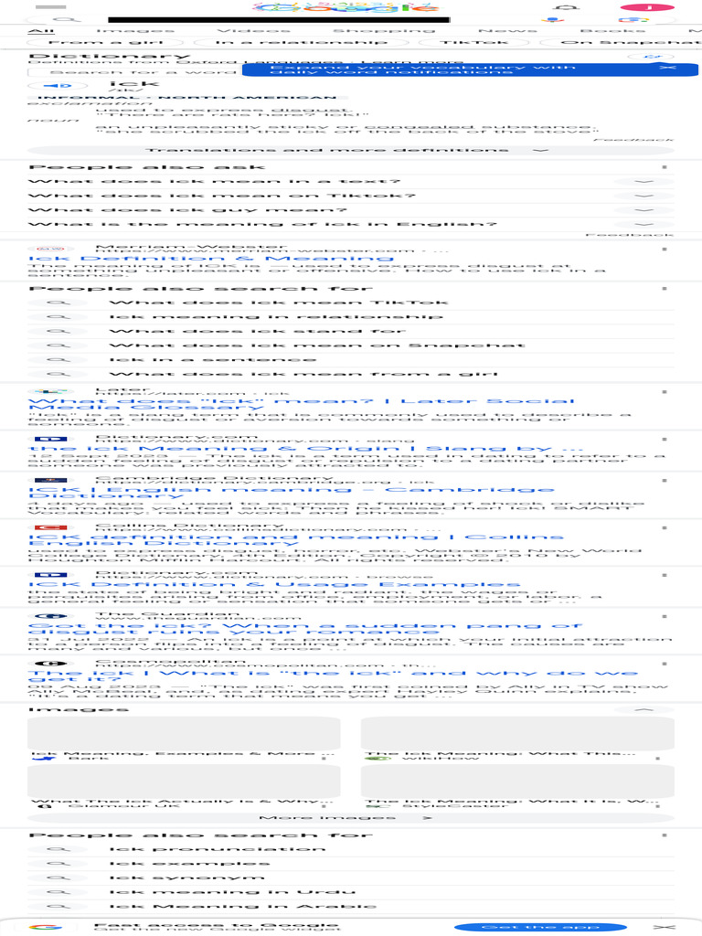 What Does Ick Mean - Google Search | PDF | Dictionary | Linguistics