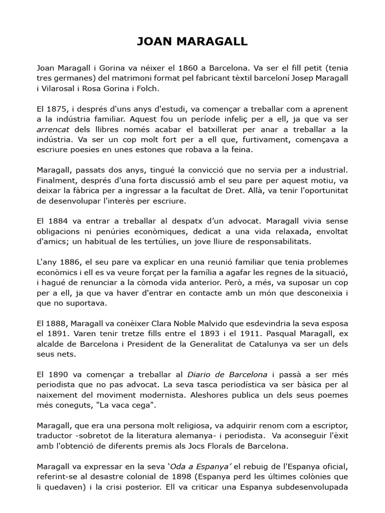 Joan Maragall | PDF