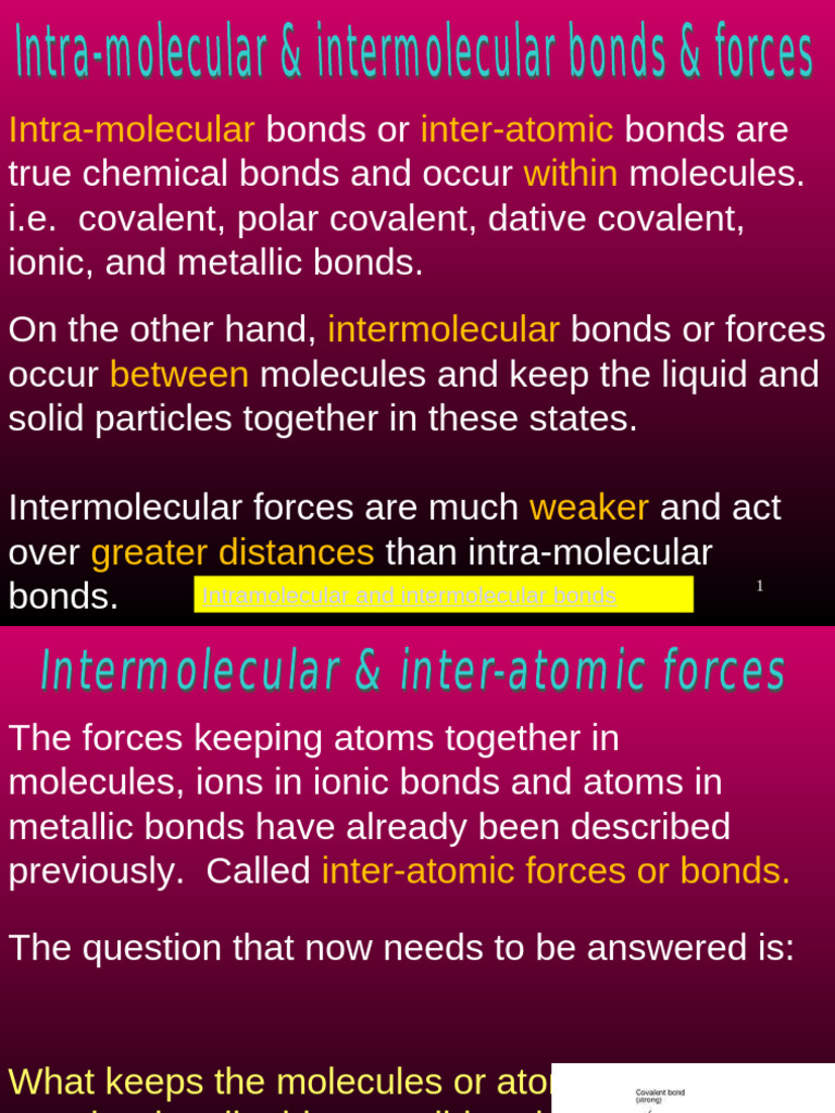 11 Inter Molecular and Interatomic Forces | PDF | Intermolecular Force | Chemical Bond