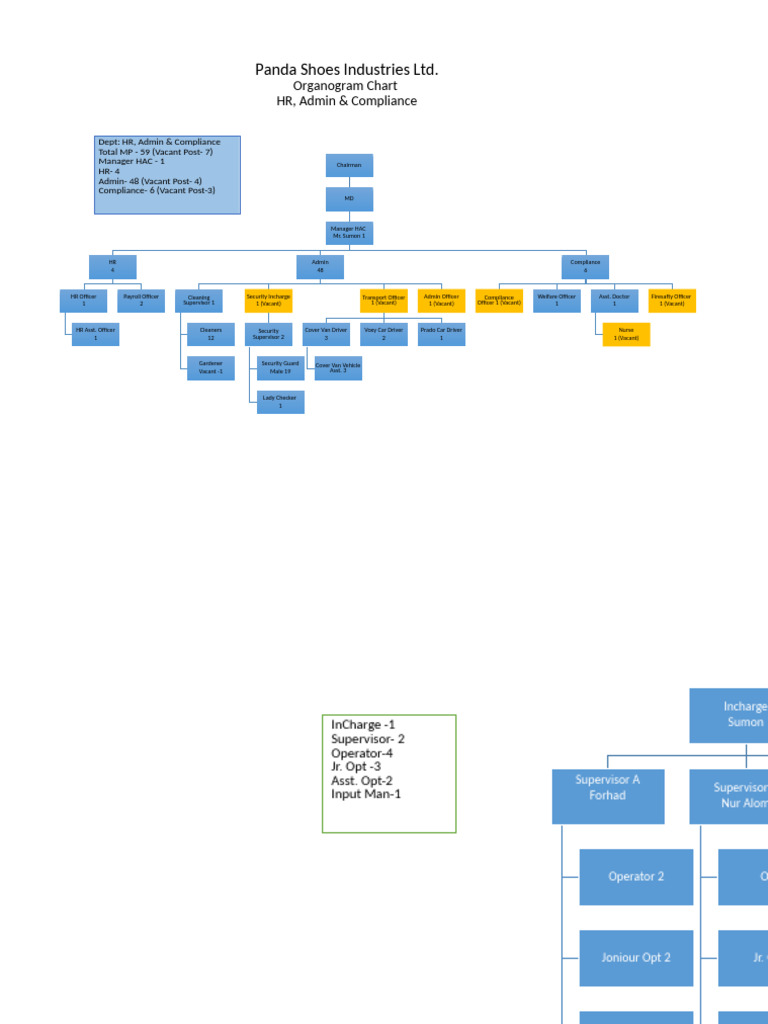Panda Shoes HR & Admin Organogram | PDF