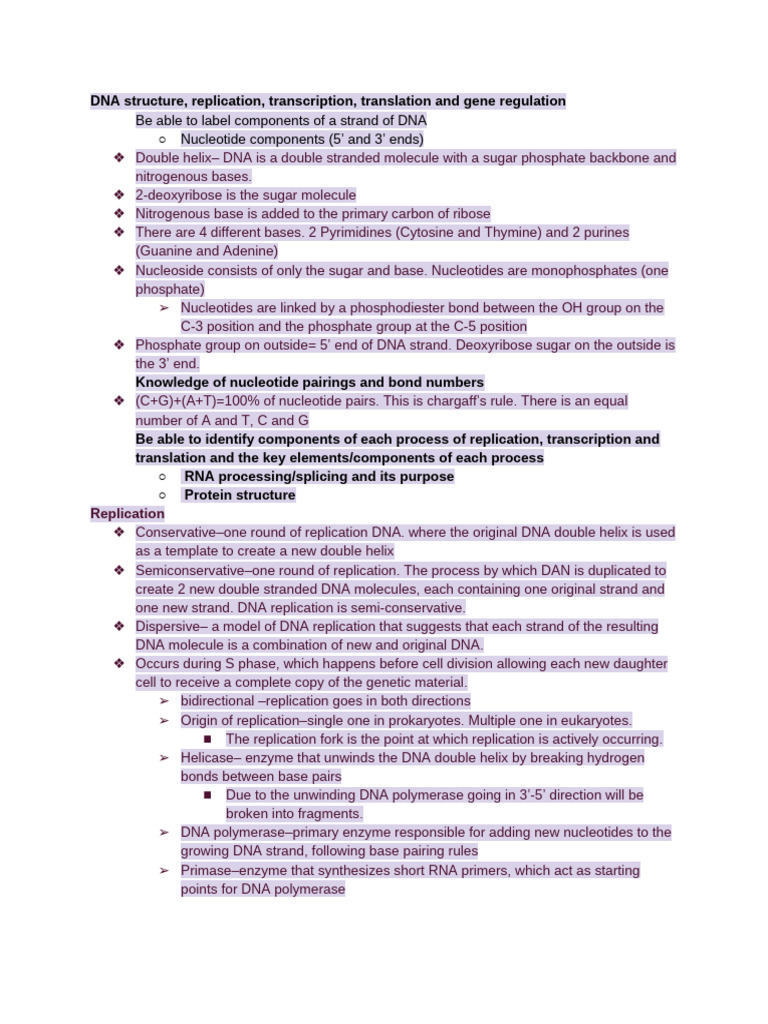 Mole gen Final | PDF | Dna Replication | Dna