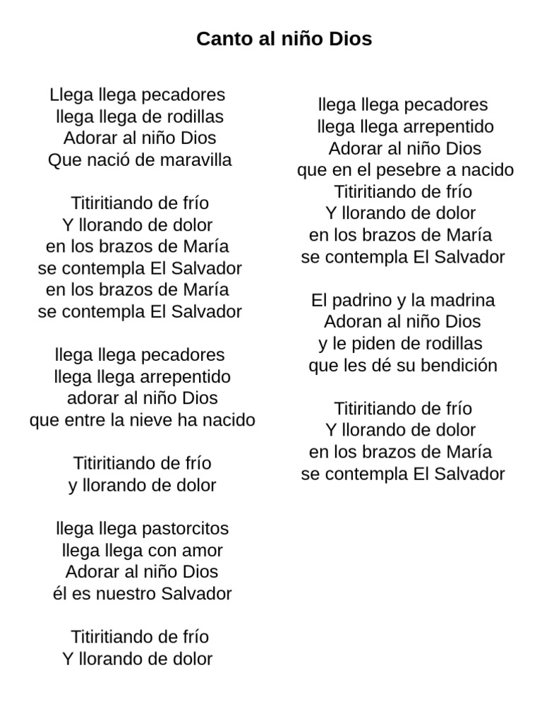 Cantos Para El Niño Dios | PDF