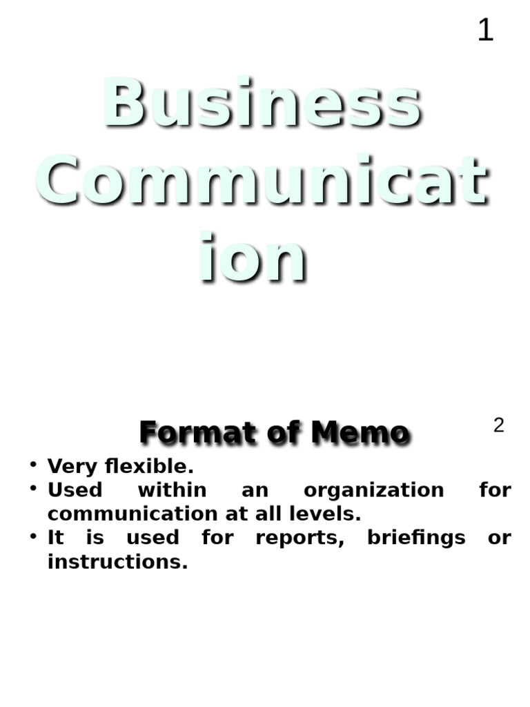 Business Communication - EnG301 Power Point Slides Lecture 27 | PDF | Memorandum | Communication