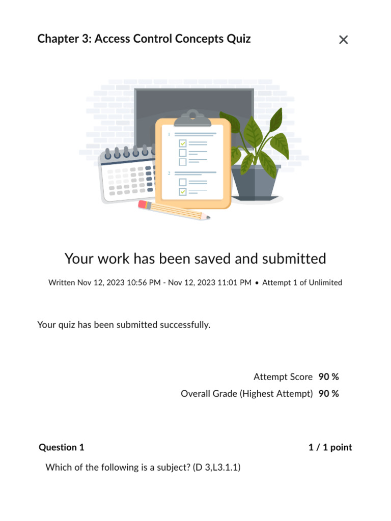 Chapter 3 - Access Control Concepts Quiz | PDF | Physical Security | Information Technology