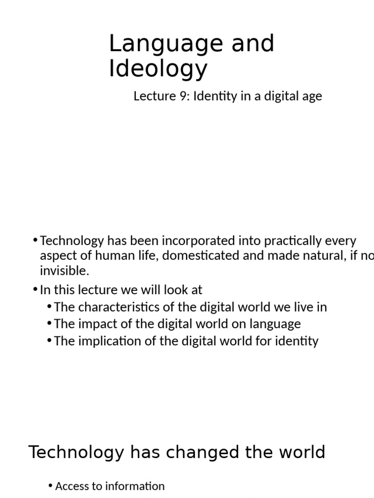 Digital Identity and Language Evolution | PDF | Multilingualism ...