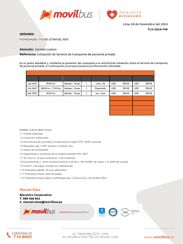 TLV-2024-749_NOVEDADES TOURS &TRAVEL REP. | PDF