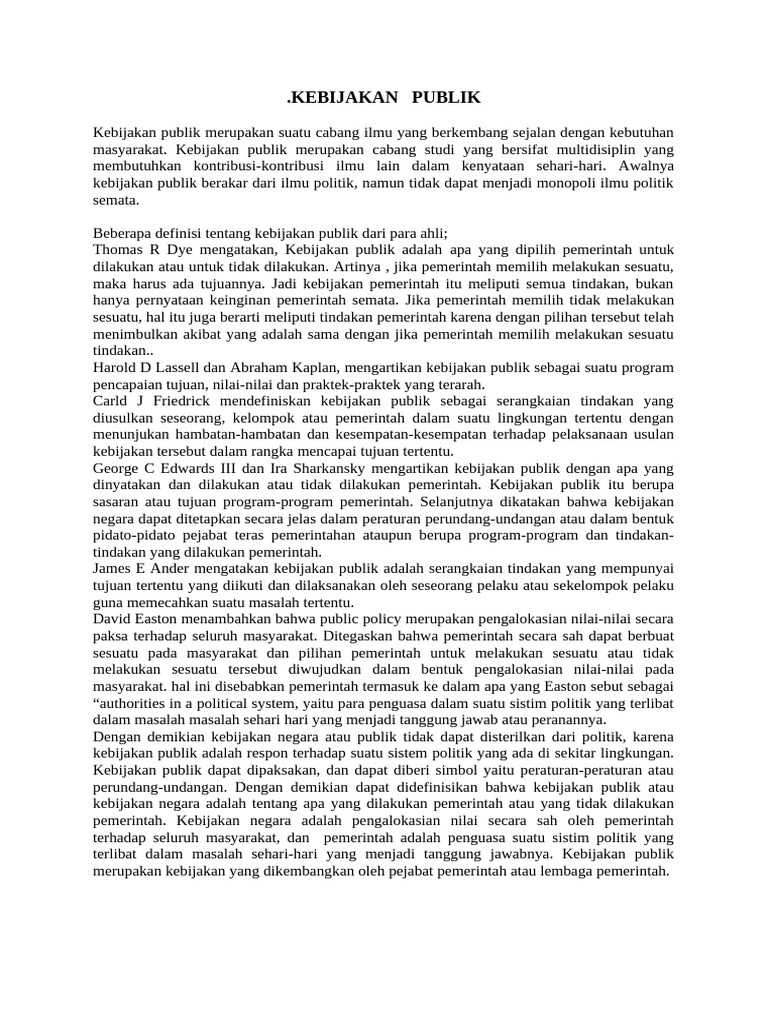 Kebijakan Publik | PDF
