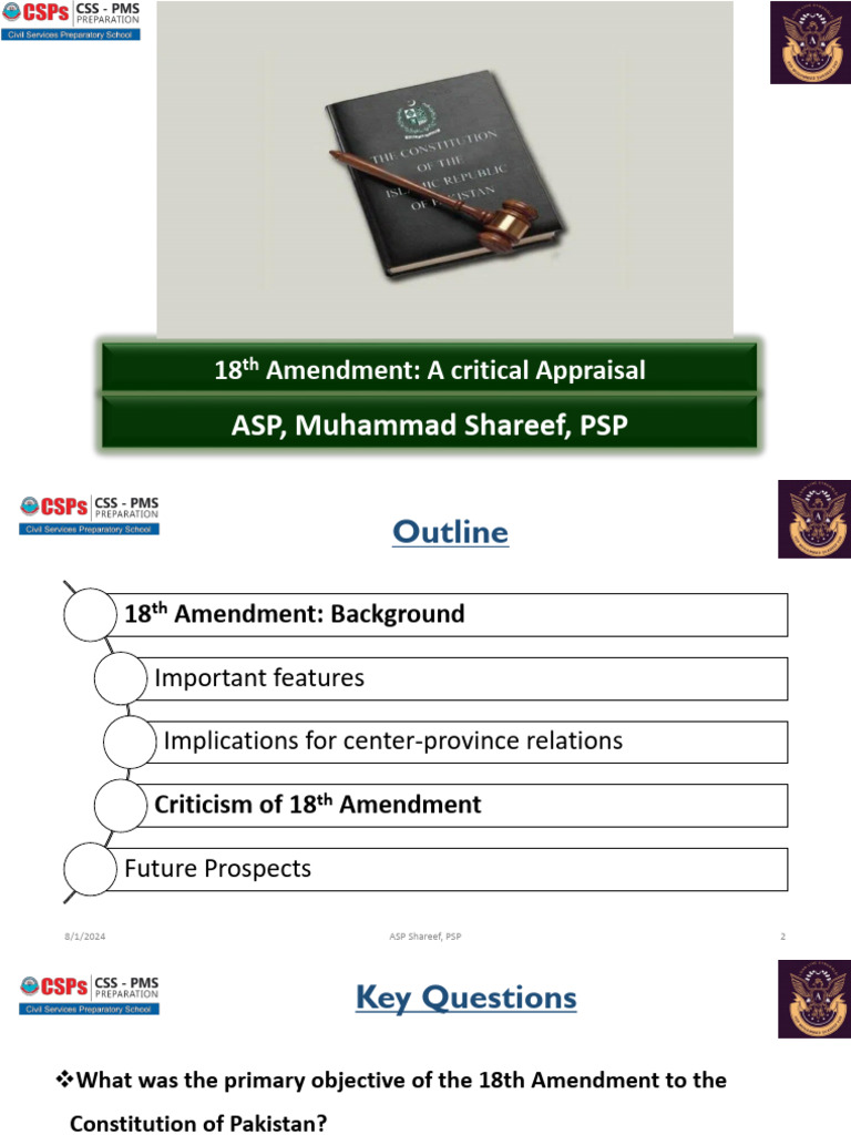 Critical Analysis of the 18th Amendment | PDF | Government | Governance