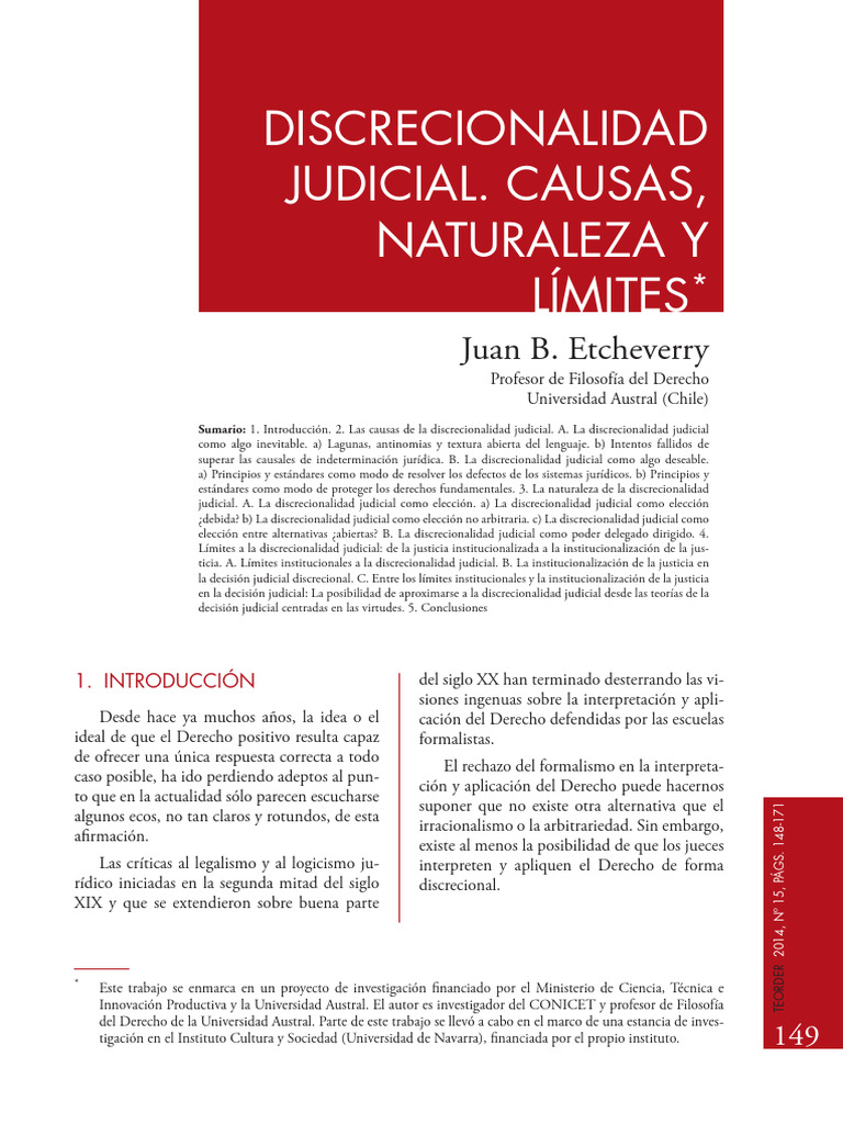 Discrecionalidad Judicial: Causas y Límites | PDF | Juez | Estado ...