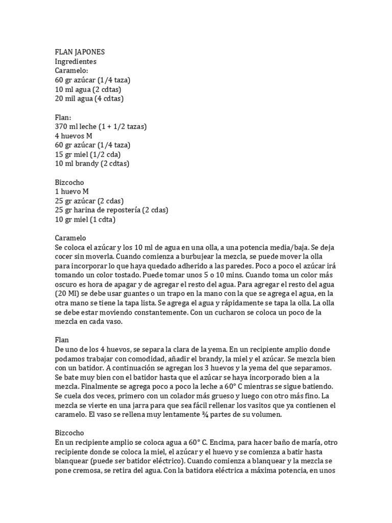 Flan Japones | PDF | Alimentos | Cocina