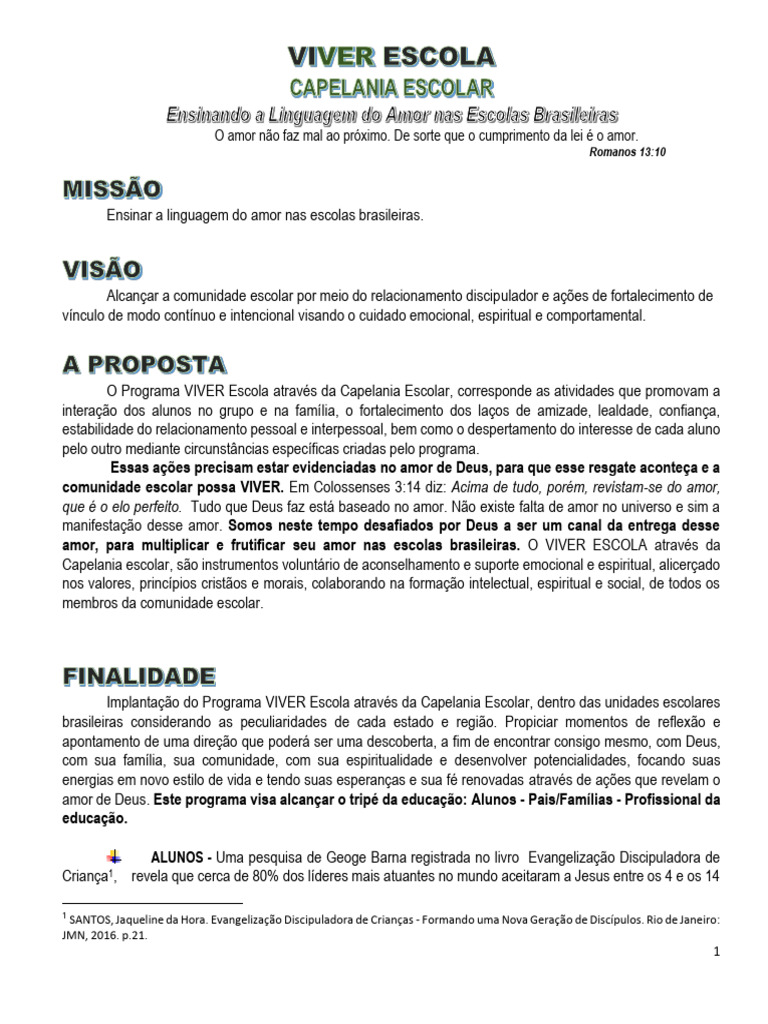 Viver Escola - Capelania Escolar | PDF | Suicídio | Adolescência