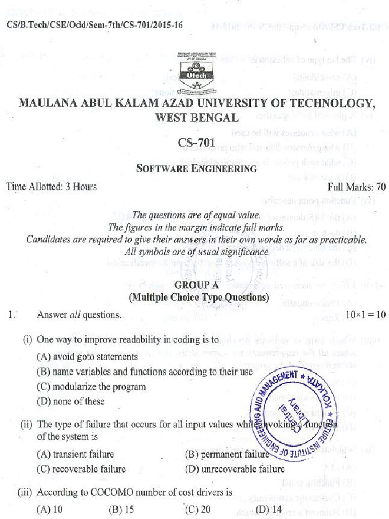 Software Engineering - CS701 - 2015 | PDF