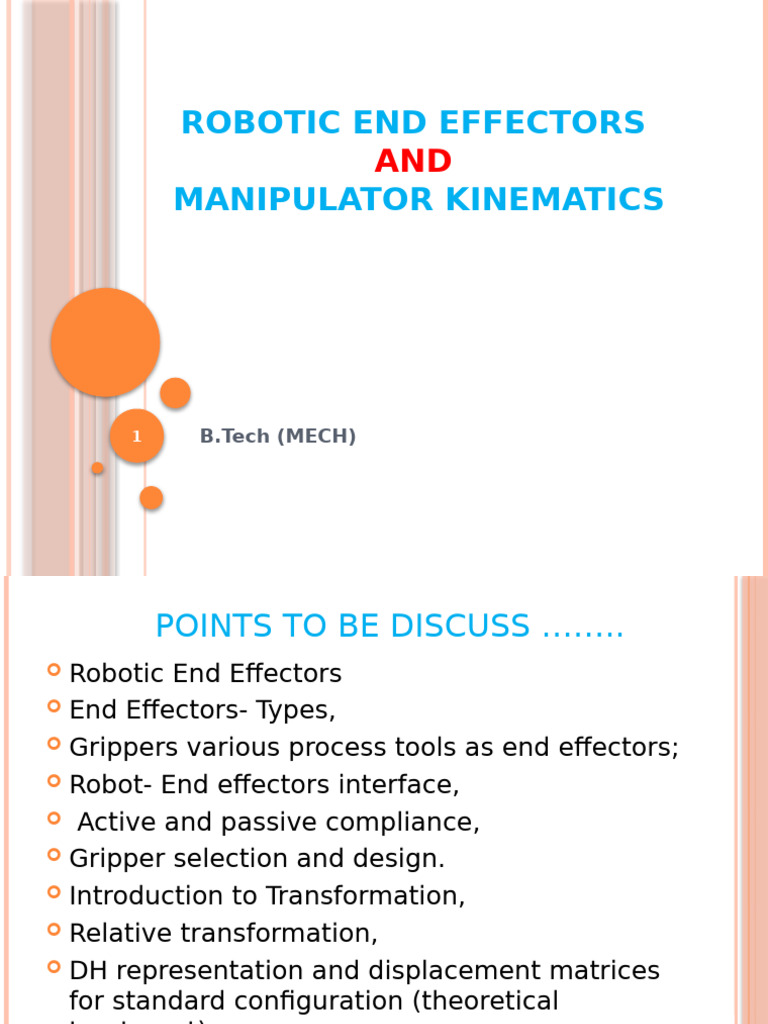 Iar Unit 5 2024 Robot End Effector & Sensors Kinematics | PDF ...