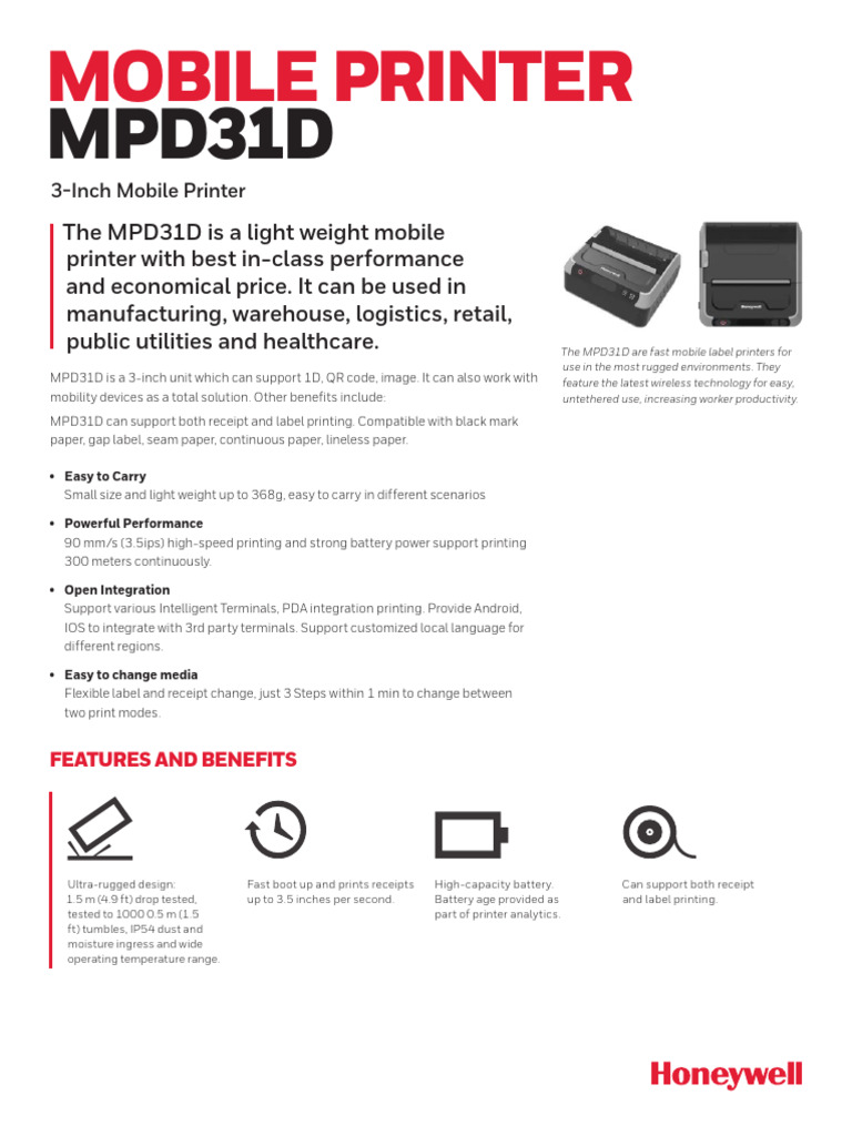 sps-ppr-MPD31D-Mobile-Printer-DTS-EN | PDF | Printer (Computing) | Computing