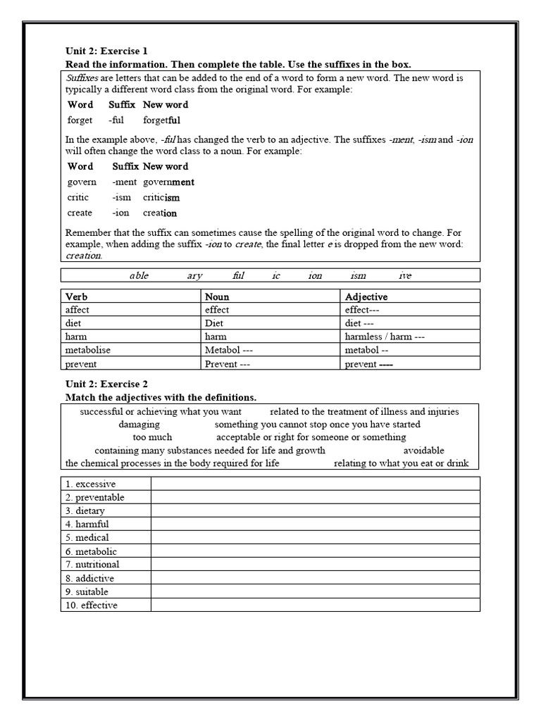 Unit 2 - Grammar - Vocabulary - DPC | PDF | Plural | Grammatical Number