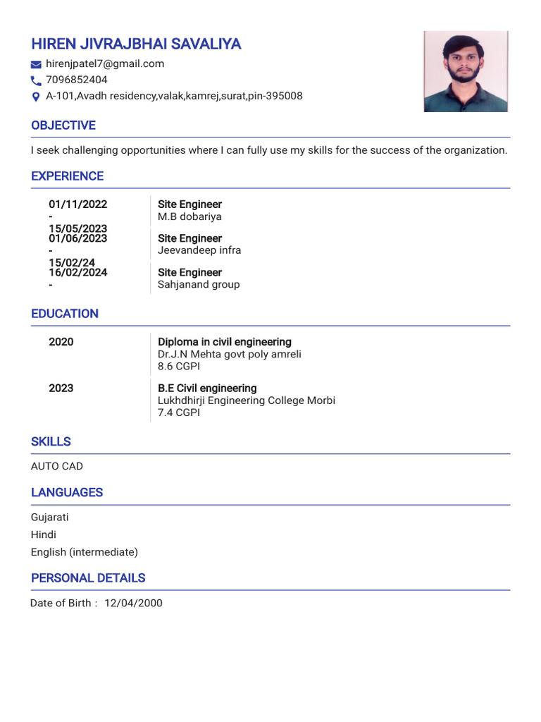 Hiren Resume 2024 | PDF