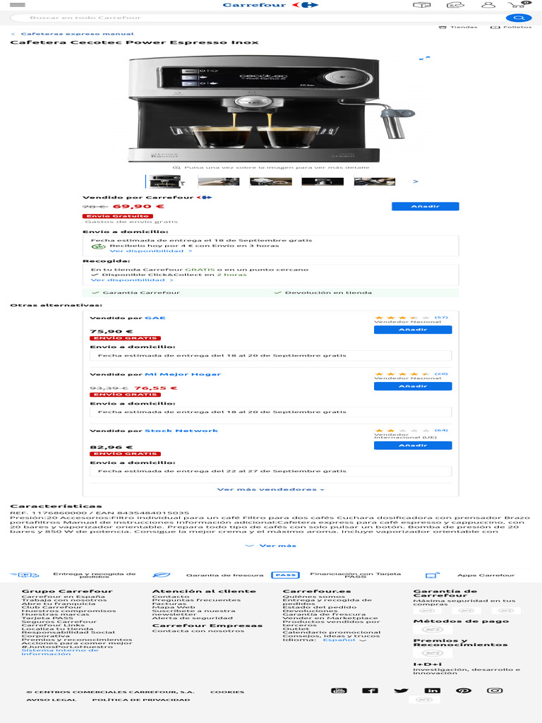 Cafetera Cecotec Power Espresso Inox Ofertas Ca | PDF