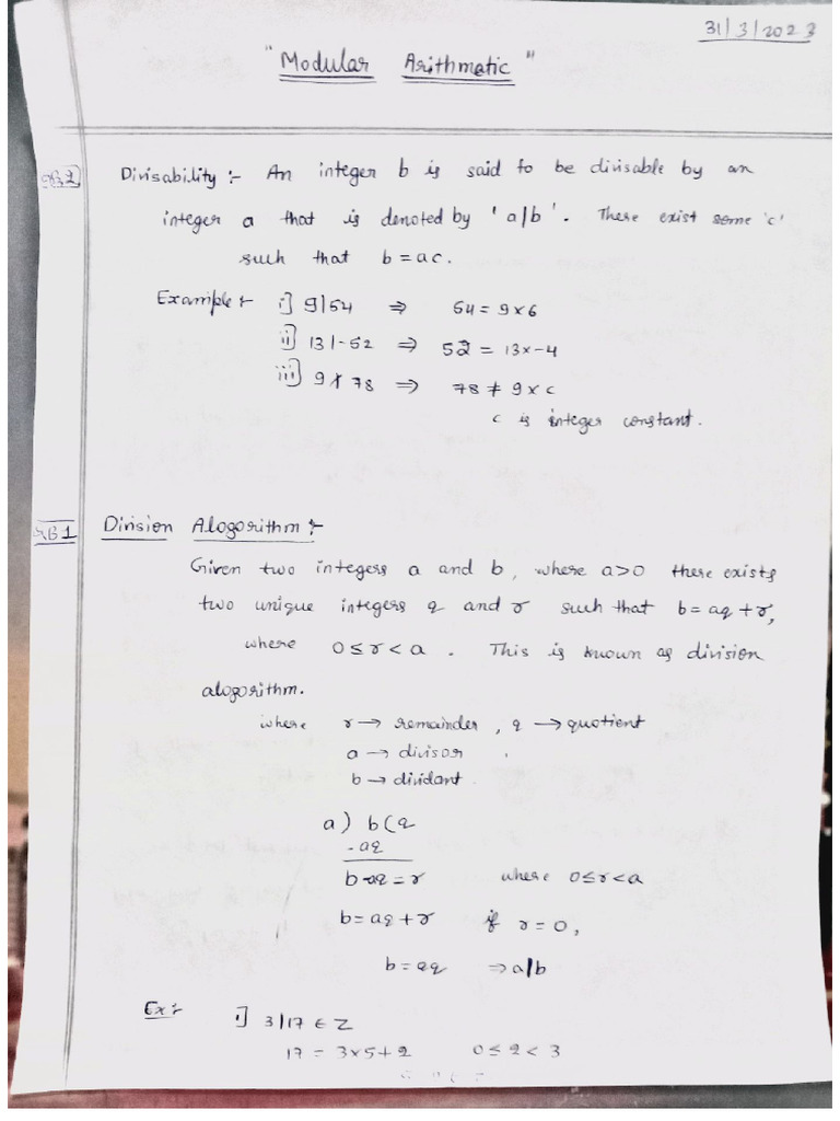 Modular Arithmetic | PDF