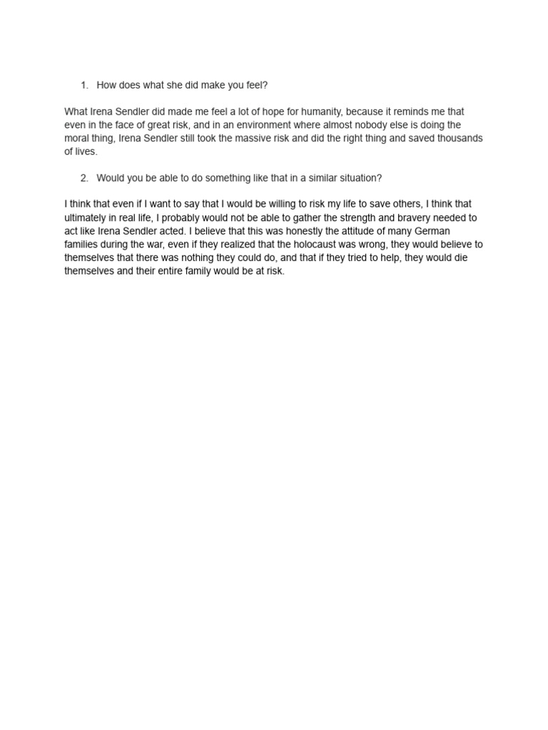 Andrew Qiu - Irena Sendler | PDF