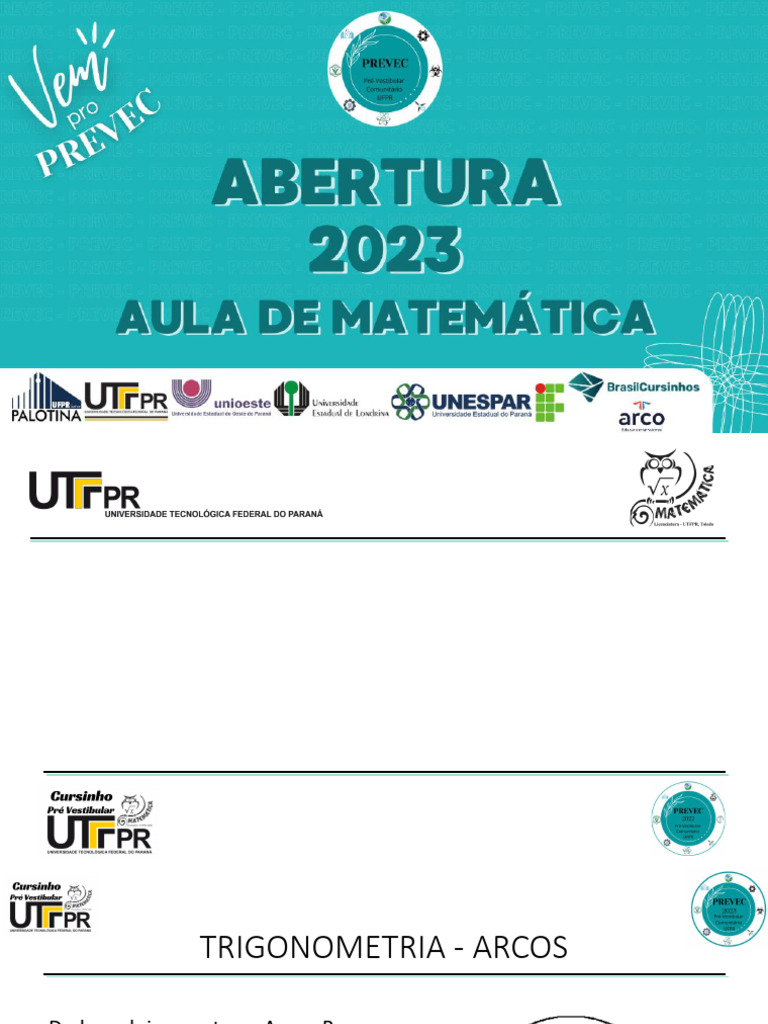Cópia de PREVEC - Trigonometria | PDF | Trigonometria | Círculo