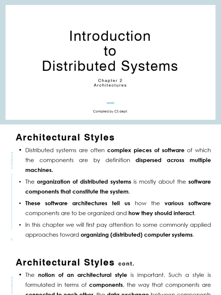 Architectural Styles in Distributed Systems | PDF | Client–Server Model | Peer To Peer