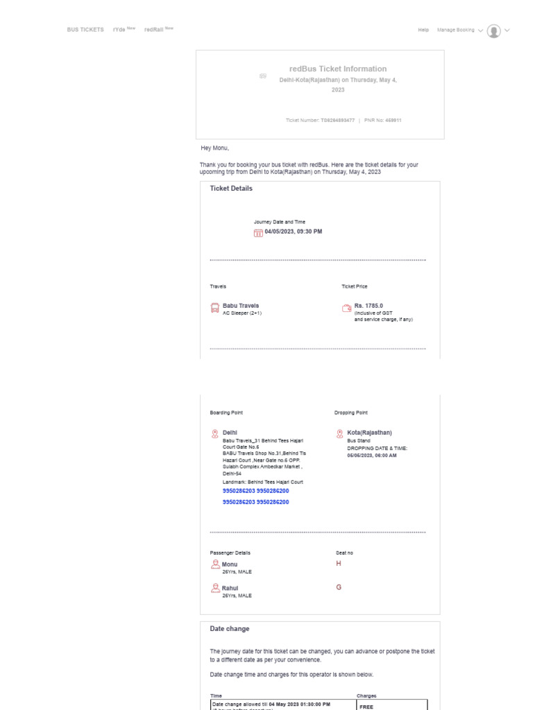 ndls to kota | PDF | Bus