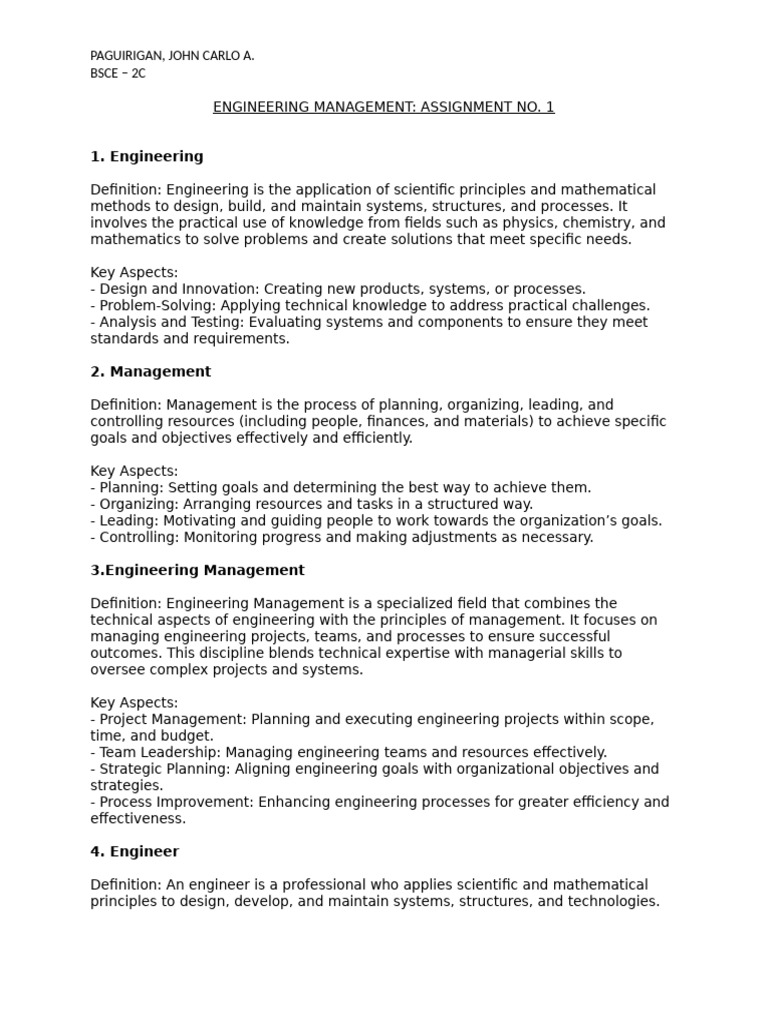 ENGINEERING MANAGEMENT | PDF | Engineering | System