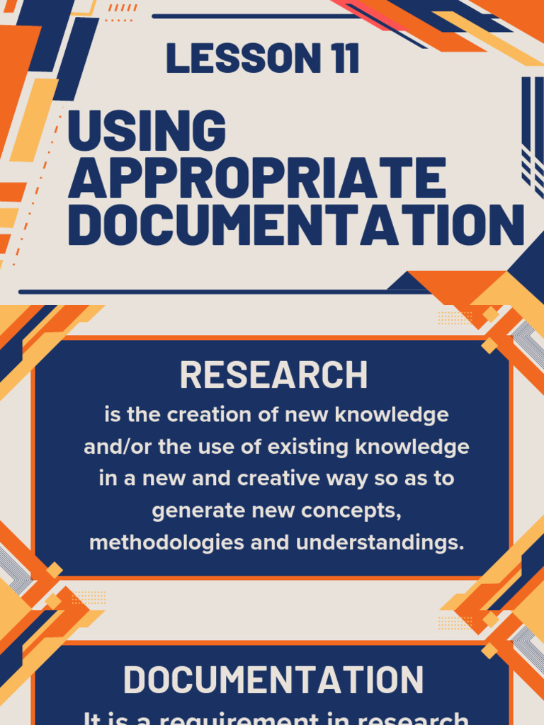 Using Appropriate Documentation l11.2 | PDF