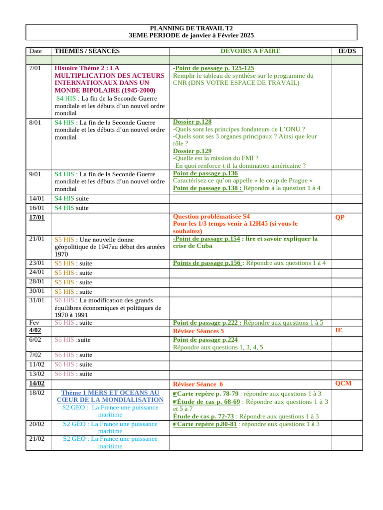 Pe Riode 3 Terminale | PDF | Sciences politiques | Globalisation