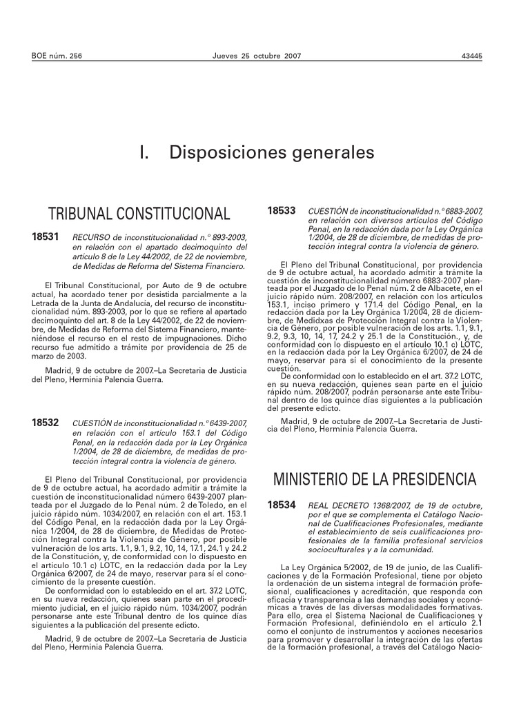 BOE 1368 de 2007 | PDF | Residuos | Higiene