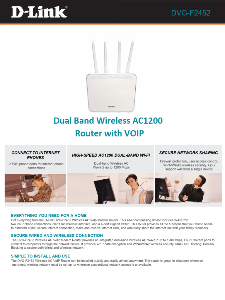 D-Link DVG-F2452 VoIP Router Overview | PDF | Wi Fi | Computer Network