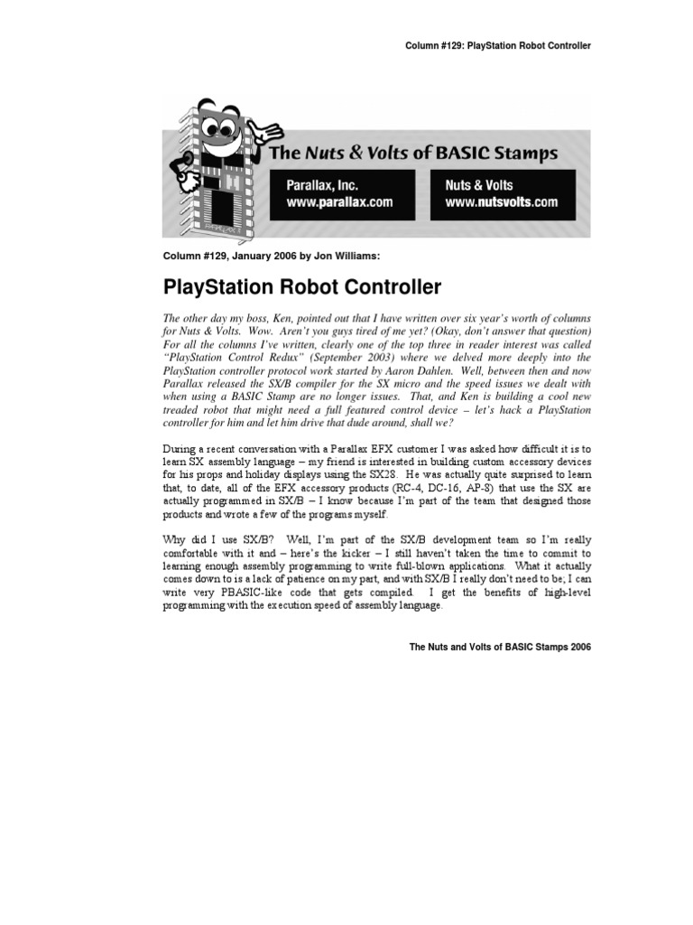 Play Station Robot Controller | PDF | Subroutine | Parameter (Computer ... Play Station Robot Controller | PDF | Subroutine | Parameter (Computer ...