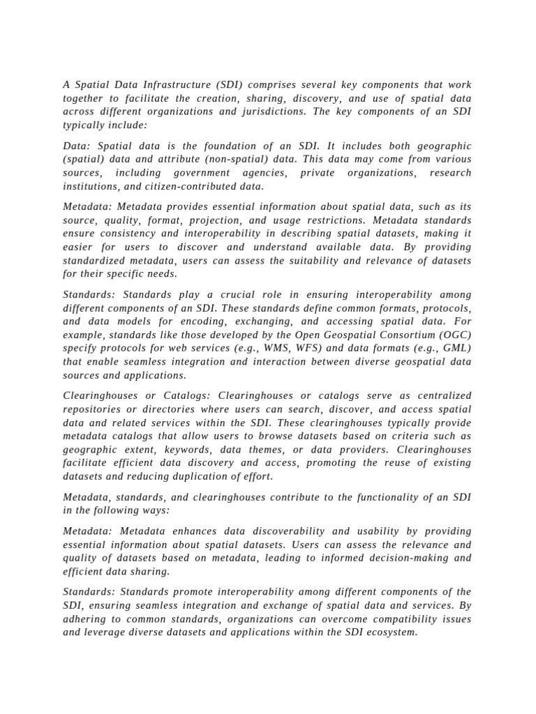 A Spatial Data Infrastructure | PDF | Geographic Information System | Metadata