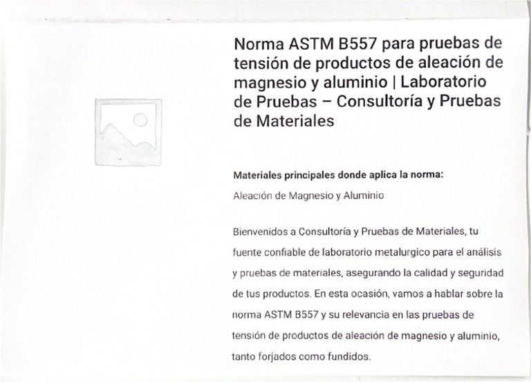 Norma ASTM B557 para Pruebas de | PDF