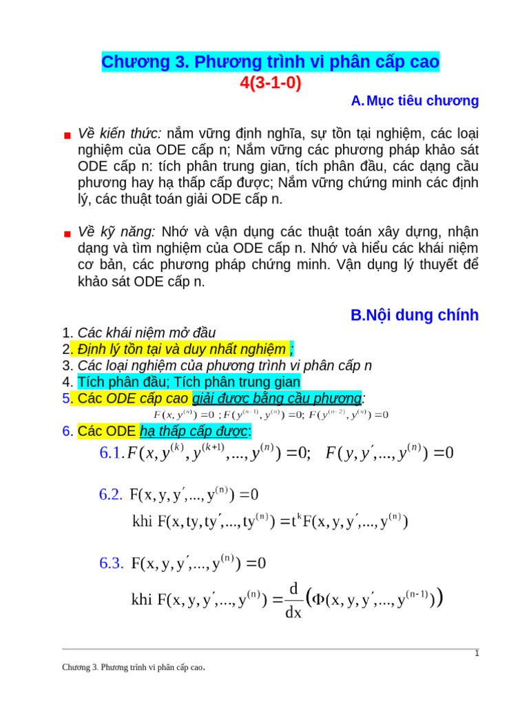 Lession ODE PDE Chapter3 Sort Credit | PDF