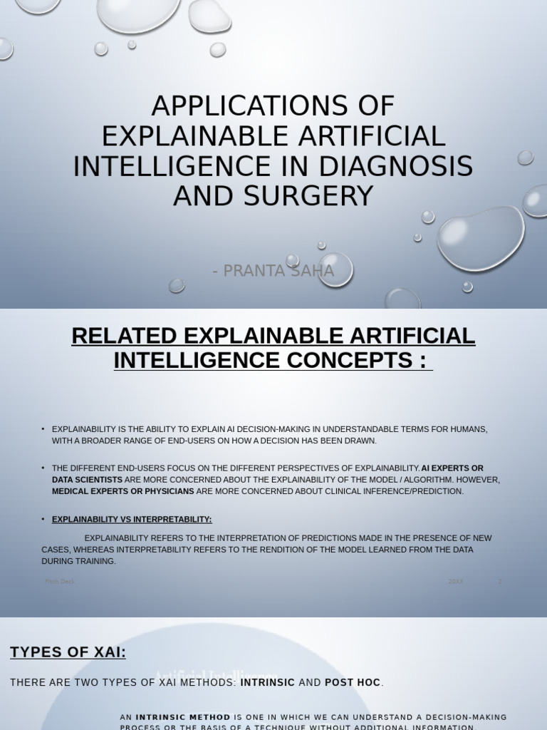 Applications of Explainable Artificial Intelligence in Diagnosis - Pranta - Saha | PDF ...