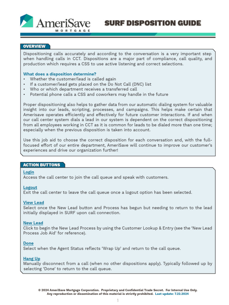 SURF Disposition Guide | PDF | Call Centre | Voicemail