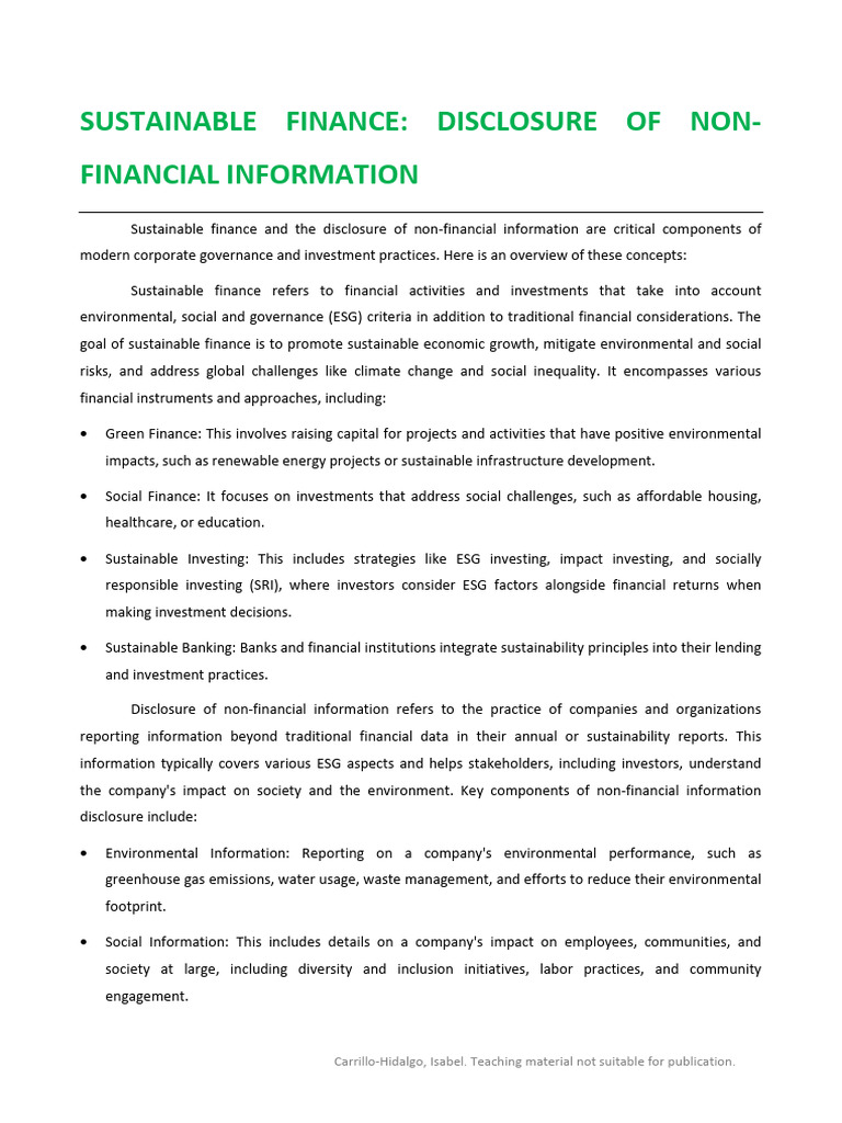 Extra Unit 1. Sustainable Investment and Financing | PDF | Sustainability | Investing