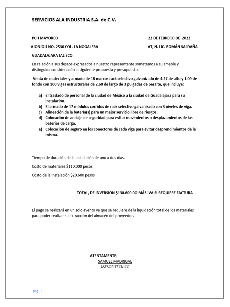 Armado PCH Mayoreo | PDF