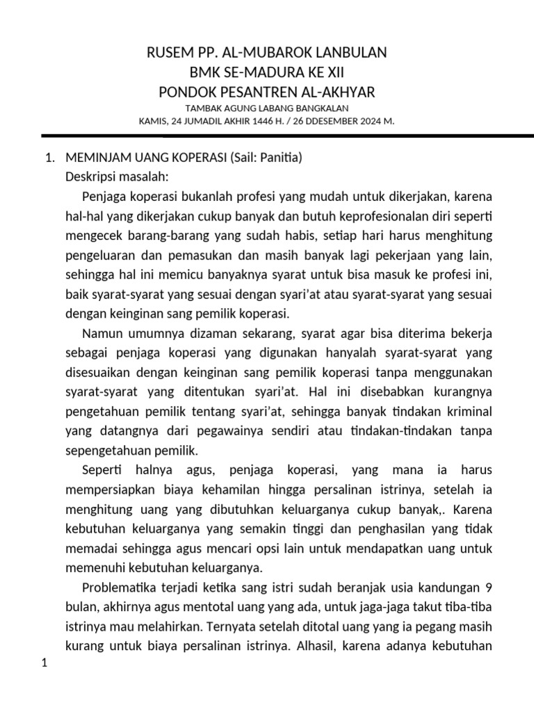 Rusem LBL Al-Akhyar | PDF