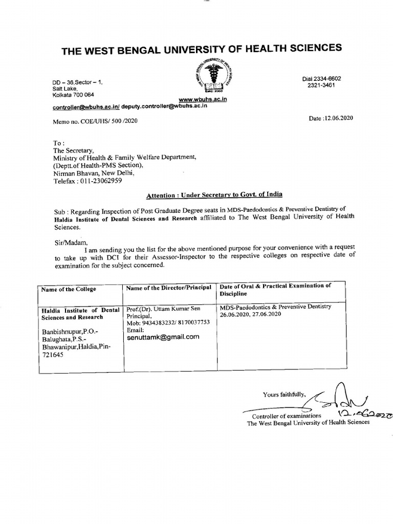 DCI Inspection MDS Paedodontics Preventive Dentistry of Haldia ...