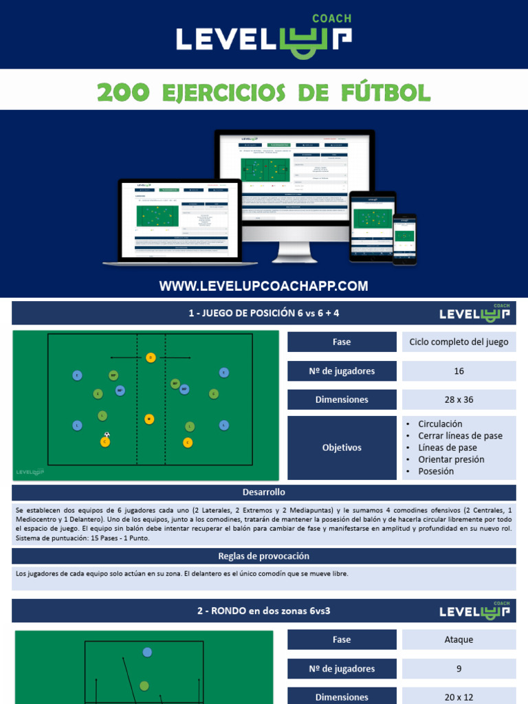 eBook Level Up Coach - 200 Ejercicios | PDF | Defensor (Asociación de Fútbol)