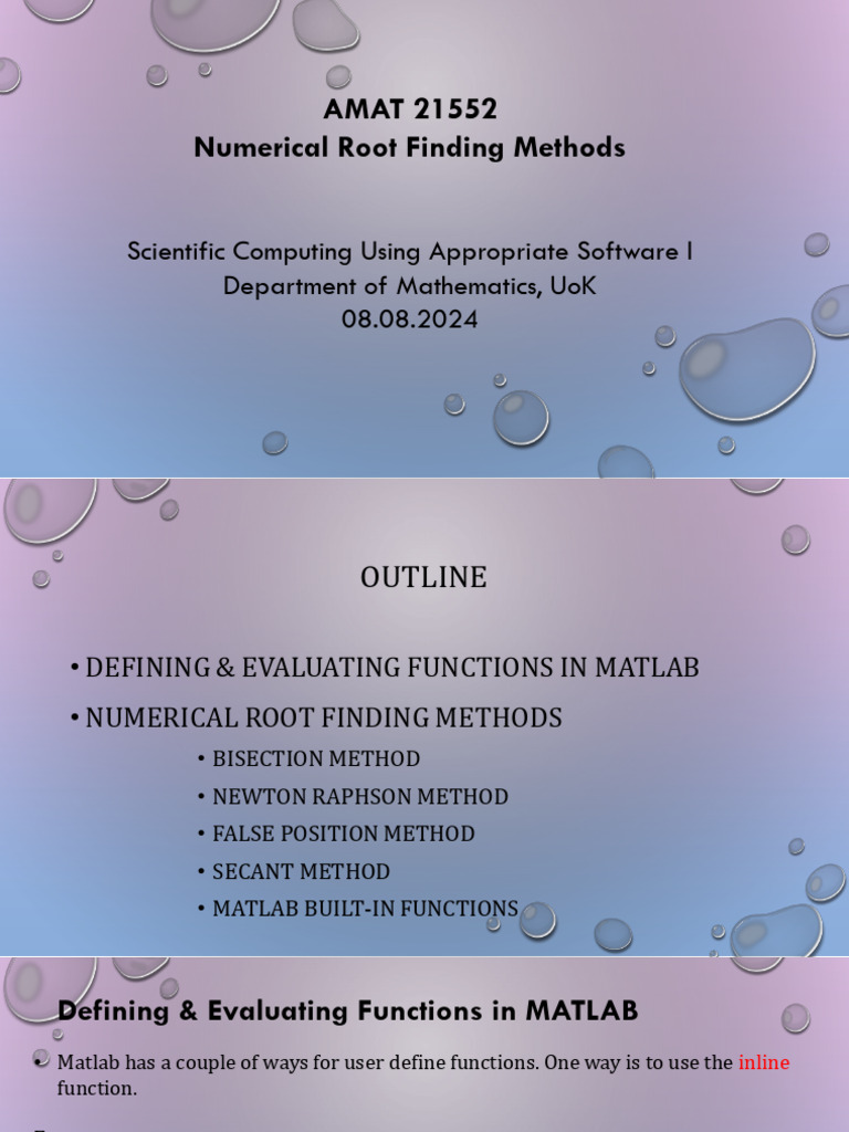 Lecture Note 08 - Root Finding | PDF | Algorithms | Mathematics