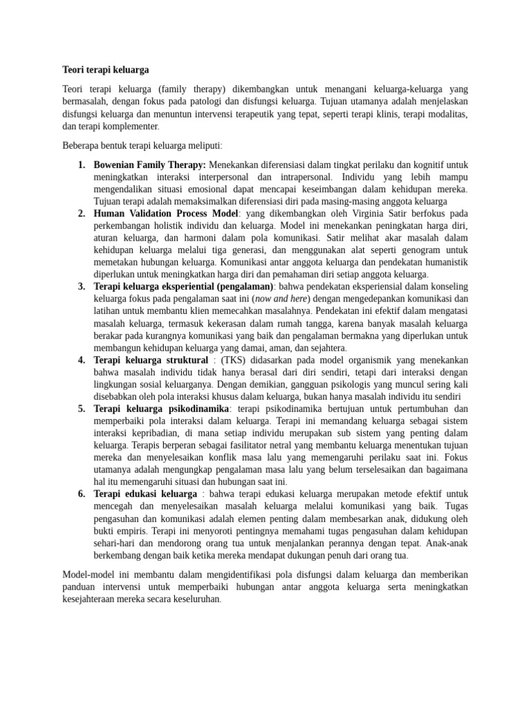 Teori Terapi Keluarga | PDF